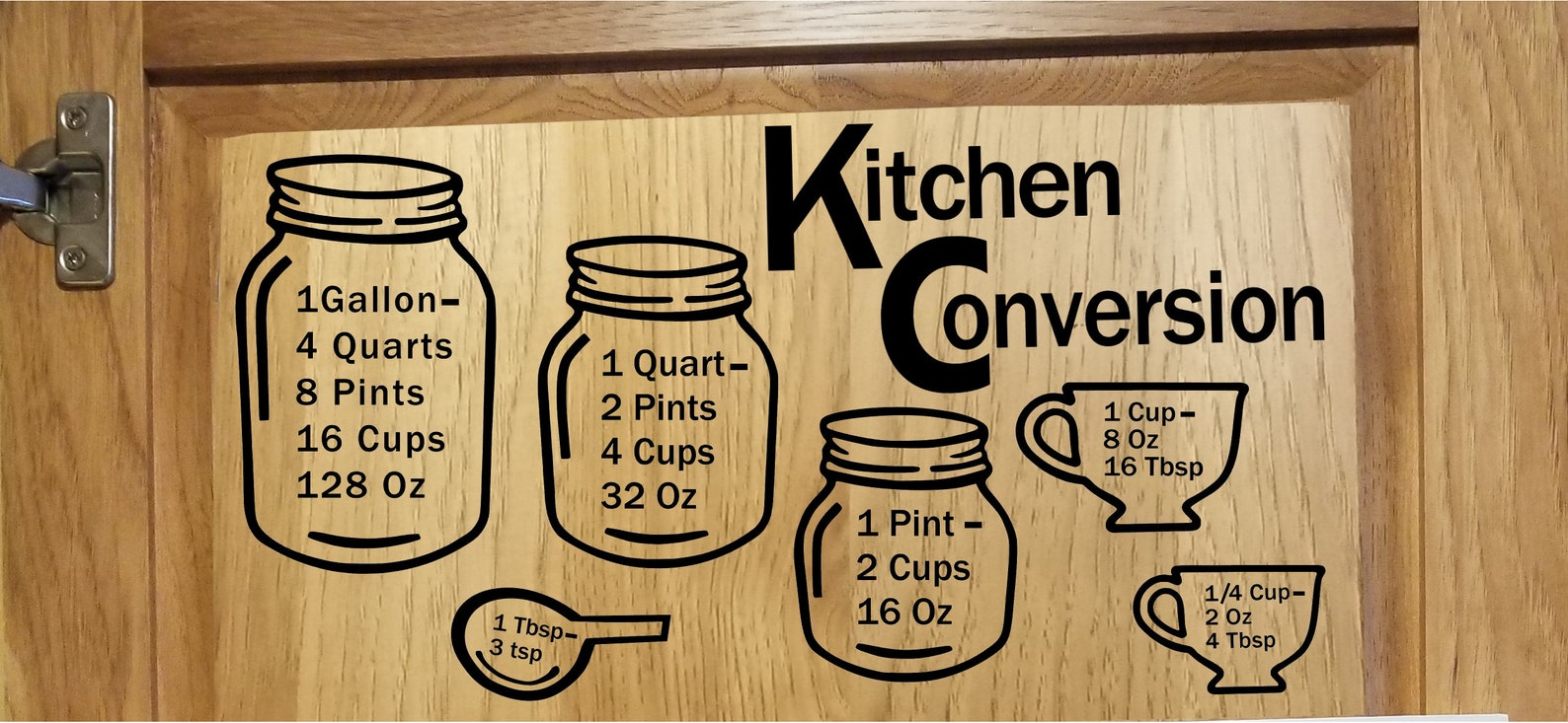 Kitchen Conversion Decals: Gallon Quart Pint Quarter Cup | Etsy
