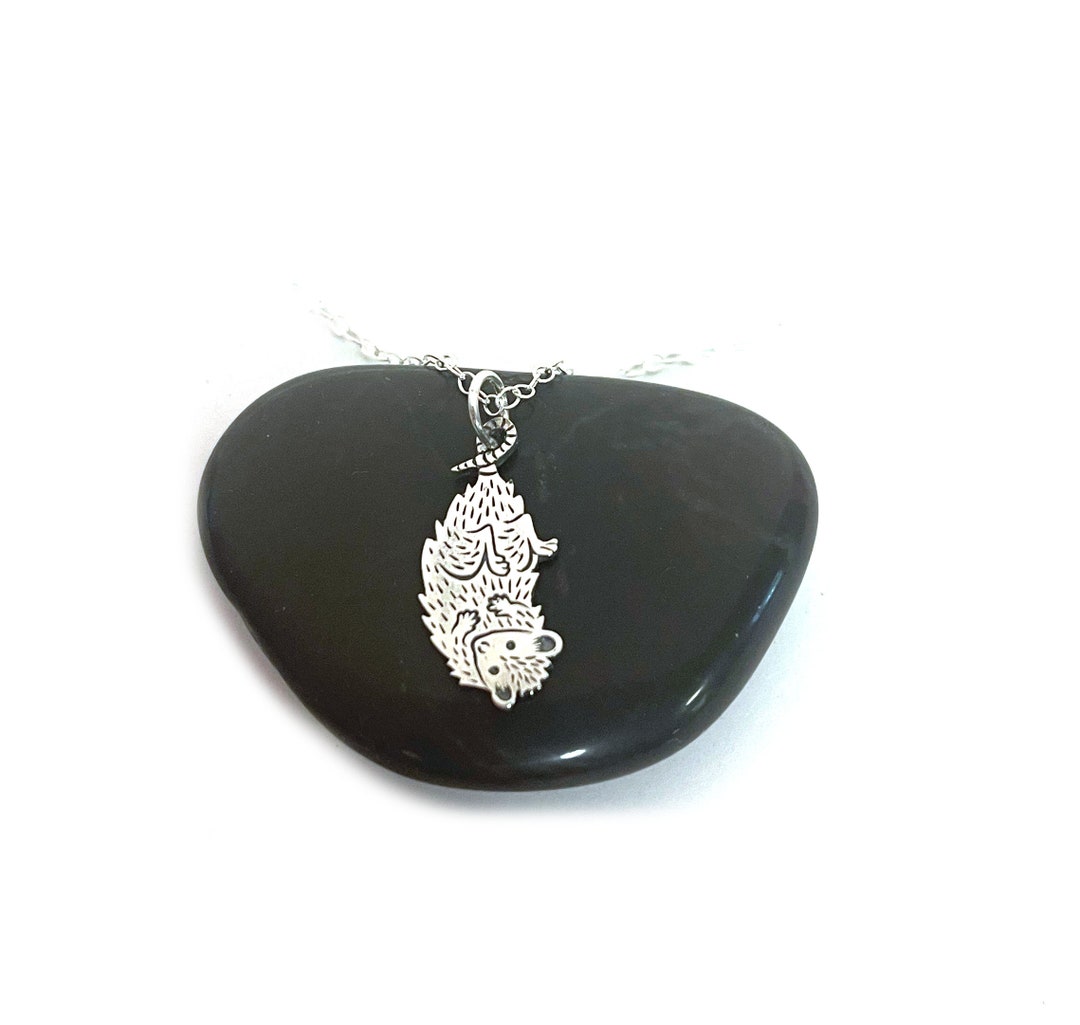 Opossum Possum Charm Sterling Silver Necklace - Handmade Jewelry - Gift ...