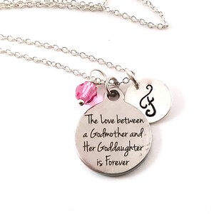 Godmother and Goddaughter Quote- Silver- Swarovski Birthstone ...