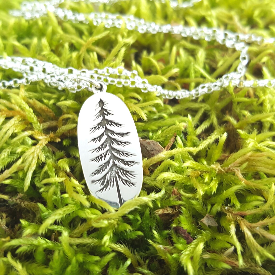 Pine Tree 925 Sterling Silver Charm Necklace Christmas Tree | Etsy