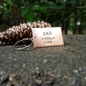 Dad Key Chain Hand Stamped Key Chain Gift Idea Gift for Him Handstamped ...