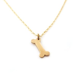 Dog Bone Charm 14k Gold Filled Dainty Necklace - Gift for Her - Etsy