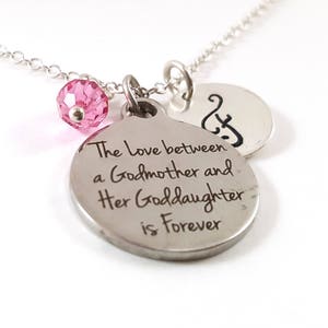 Godmother and Goddaughter Quote- Silver- Swarovski Birthstone ...