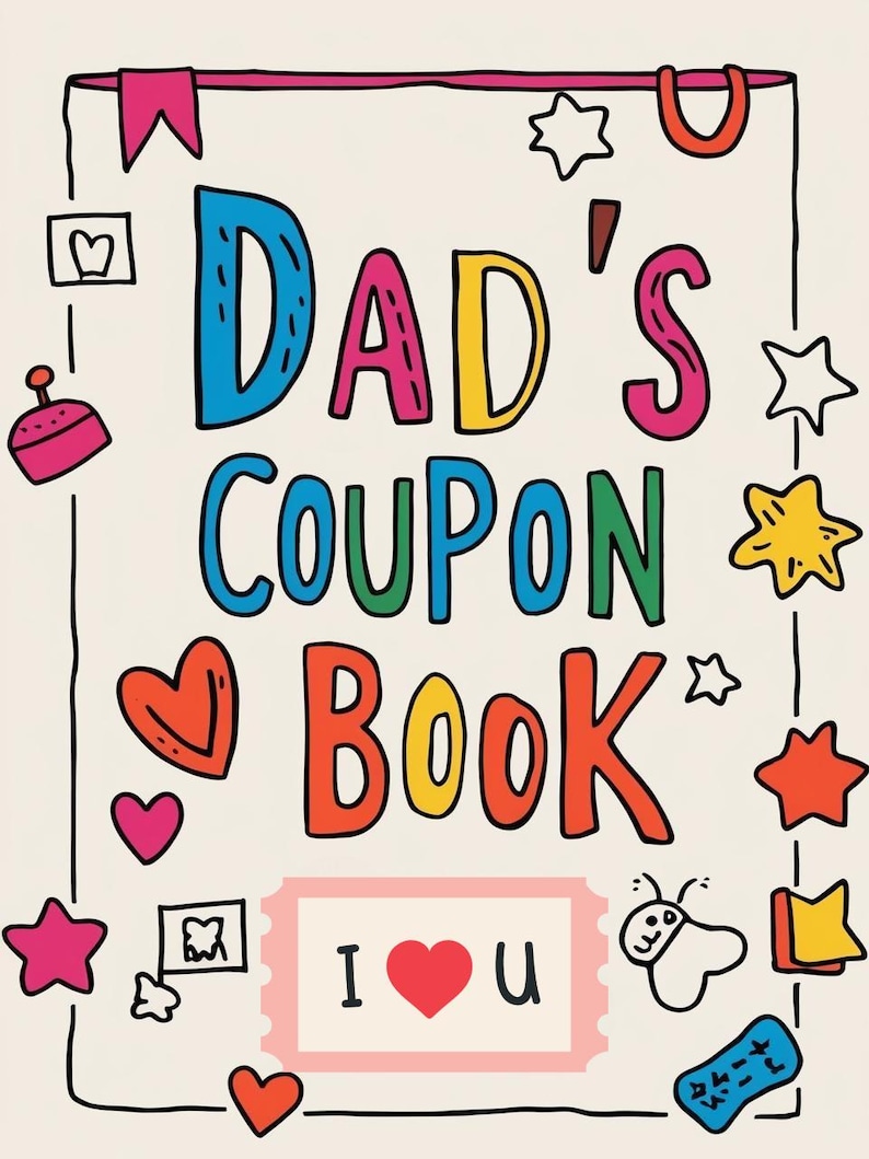 Dad Coupon Book – Editable Canva Template – 30 Prefilled + Blank DIY ...