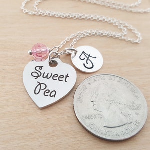 Sweet Pea Charm - Swarovski Birthstone - Initial - Personalized ...
