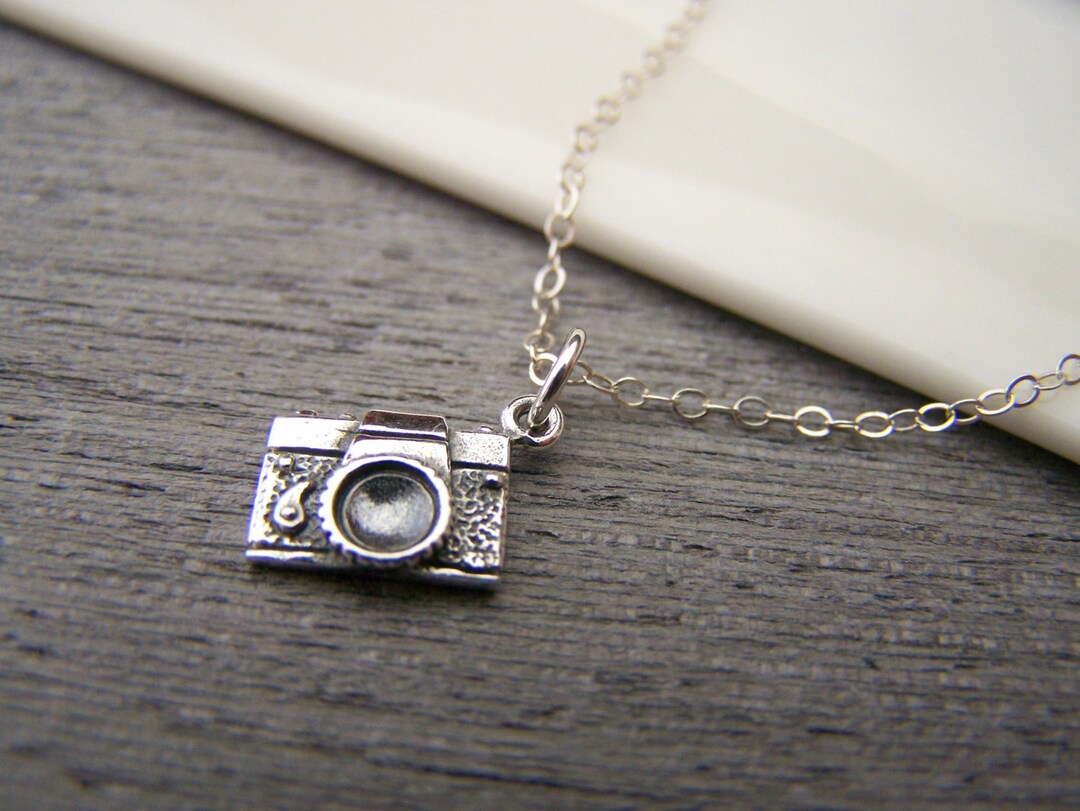 Tiny Camera Charm Photographer Sterling Silver Necklace / Gift for Her ...