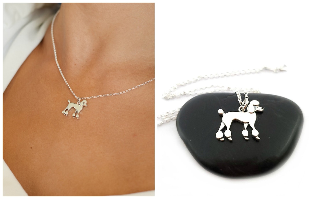 Poodle Charm Necklace - Sterling Silver Jewelry - Etsy