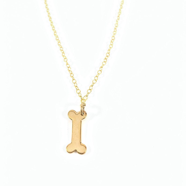 Dog Bone Charm 14k Gold Filled Dainty Necklace Gift for Her - Etsy