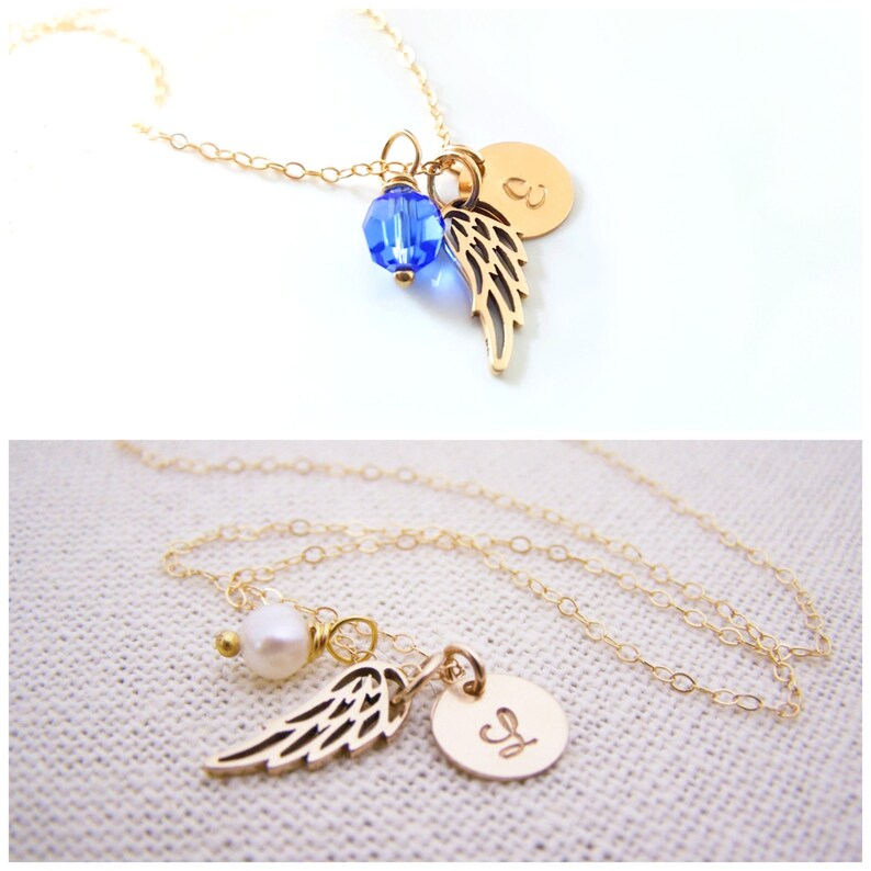Personalized Name Angel Wing Necklace - Memorial Necklace - Miscarriage ...