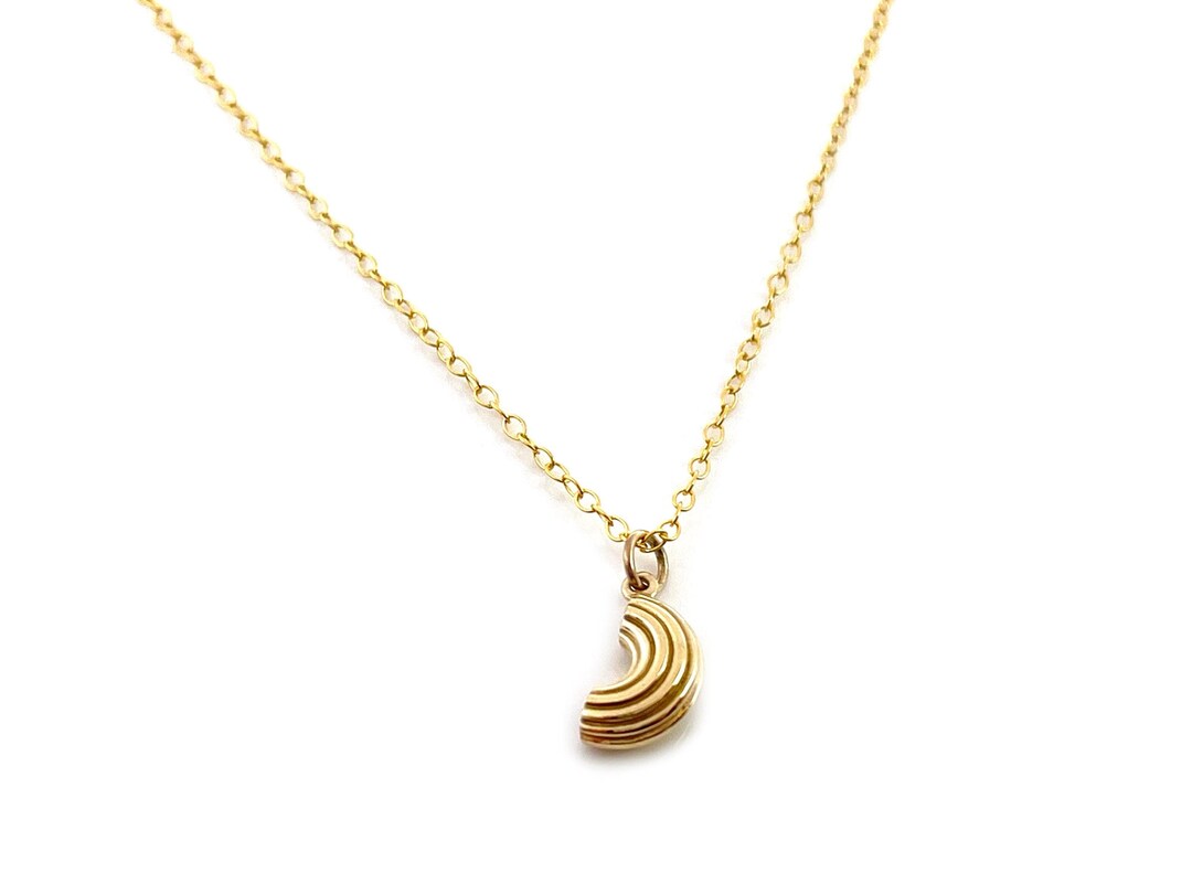 Macaroni Noodle Charm Necklace - 14k Gold Filled Jewelry - Handmade ...