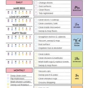 ADHD Cleaning Planner | 50 Pages Printable and Editable in Canva ...
