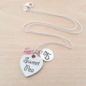 Sweet Pea Charm - Swarovski Birthstone - Initial - Personalized ...