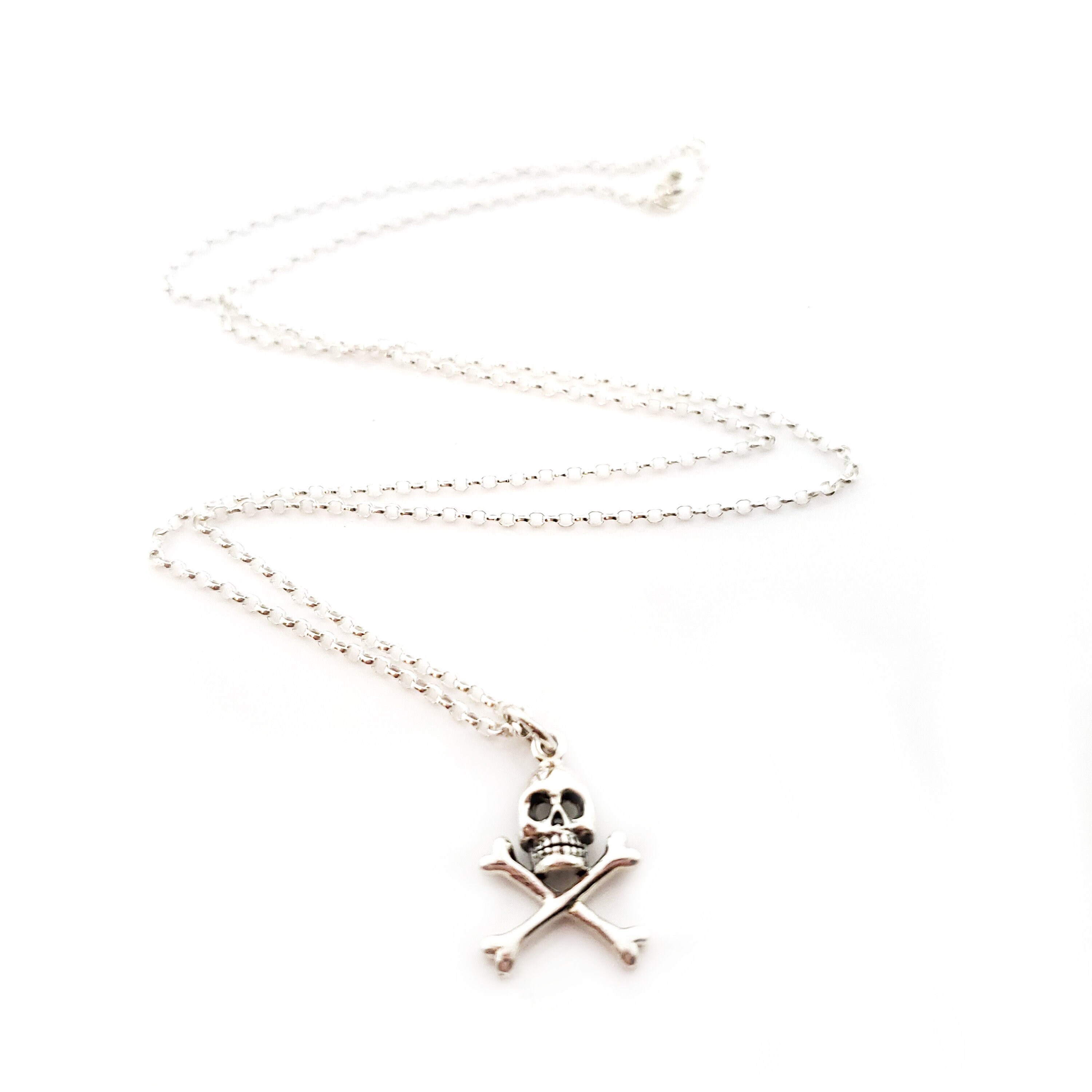 Skull and Crossbones Necklace - Sterling Silver Jewelry - Etsy
