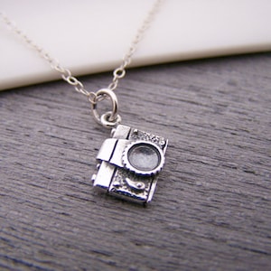 Tiny Camera Charm Photographer Sterling Silver Necklace / Gift for Her ...