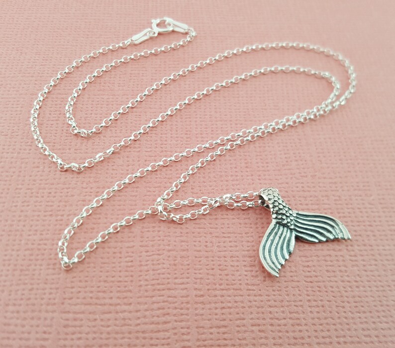 Mermaid Tail Charm Sterling Silver Necklace Inspirational - Etsy