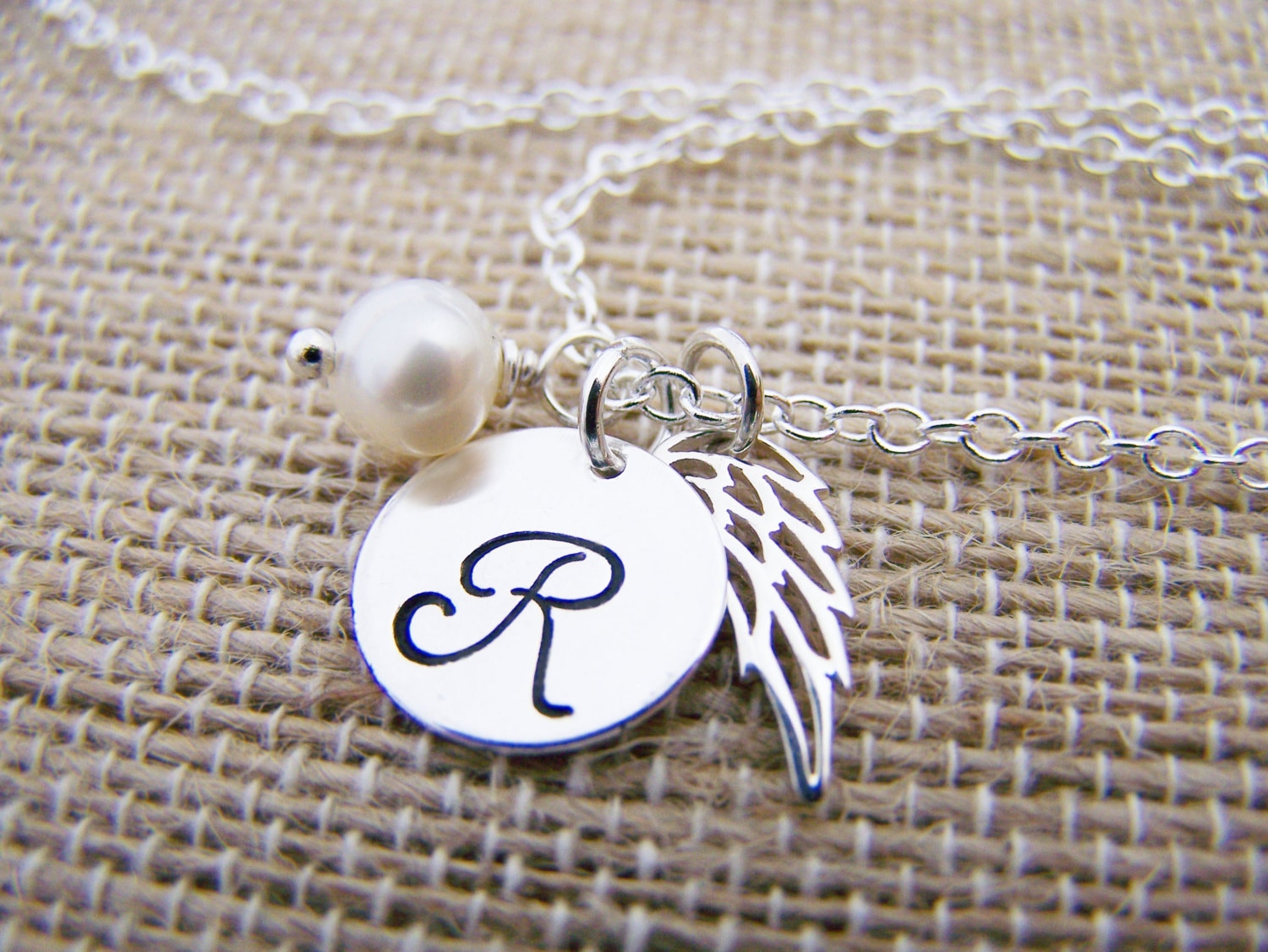 Custom Angel Wing Necklace - 925 Sterling Silver Memorial Sympathy Gift ...