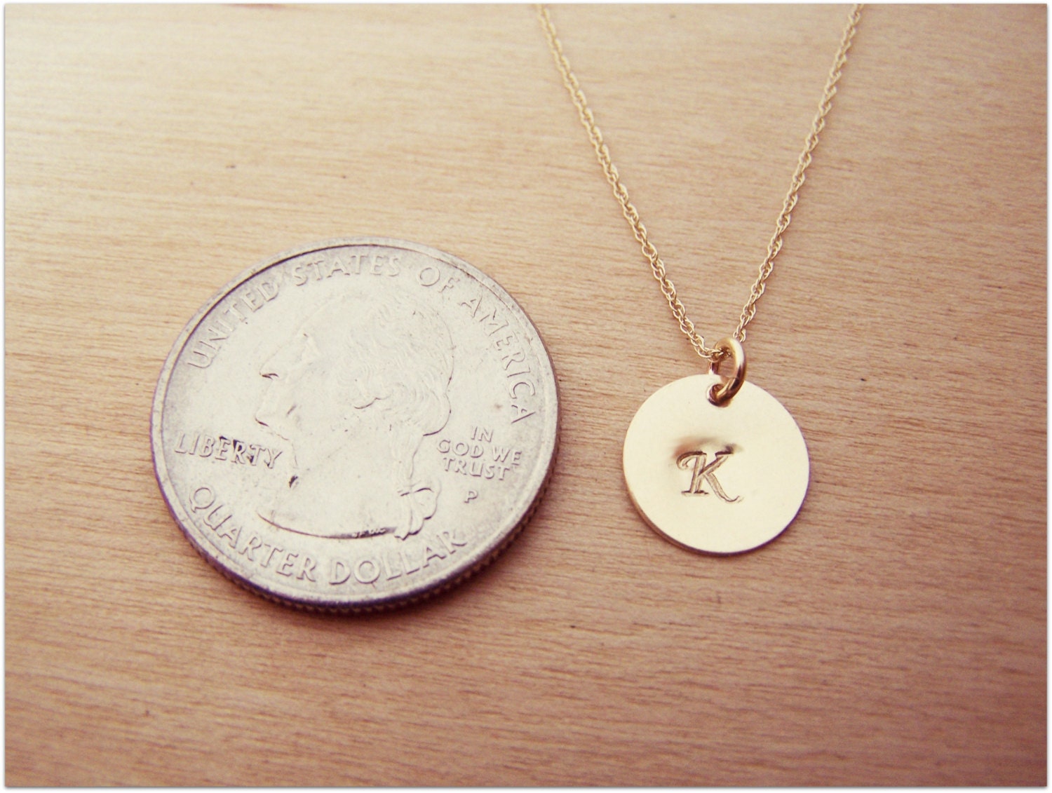 Initial Disc 14k Yellow Gold Filled Personalized Monogram - Etsy