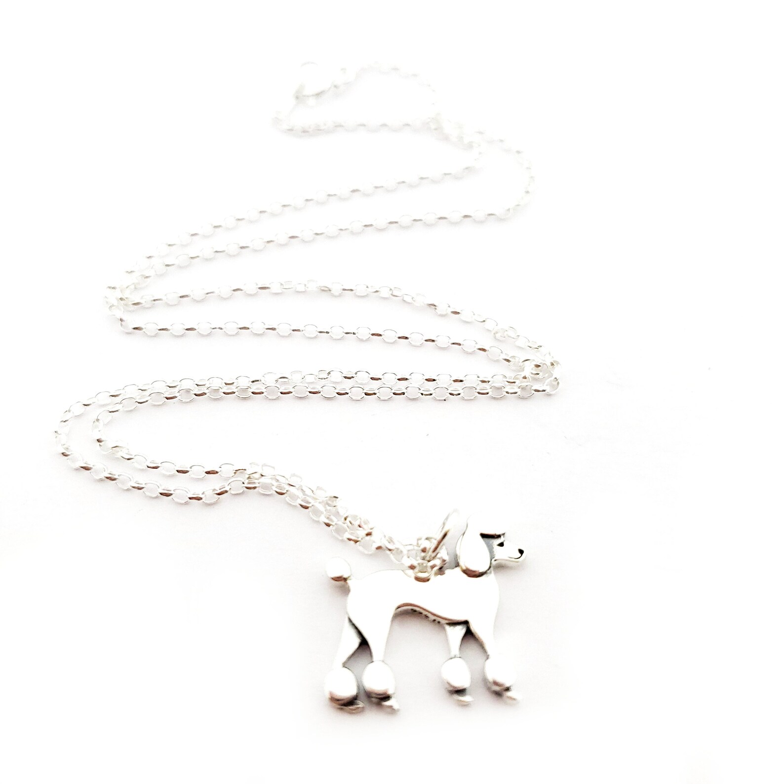 Poodle Charm Necklace Sterling Silver Jewelry - Etsy
