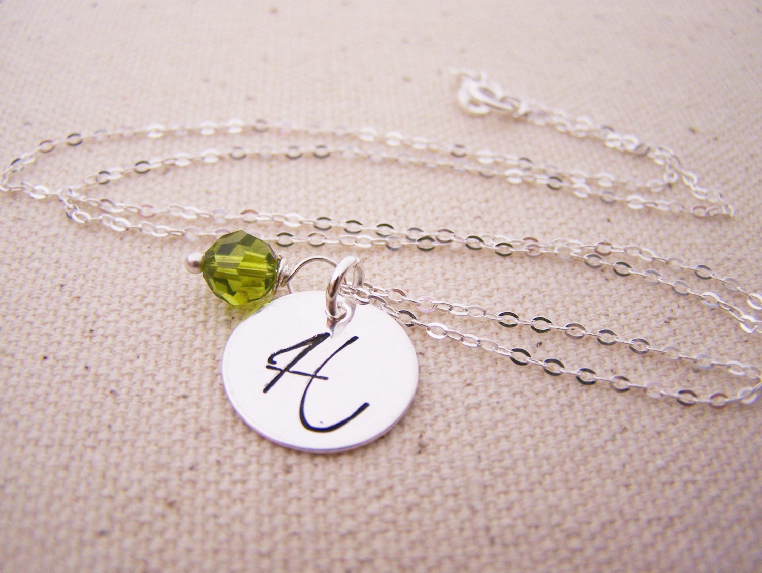 Personalized Sterling Silver Initial and Birthstone Bridesmaid | Etsy