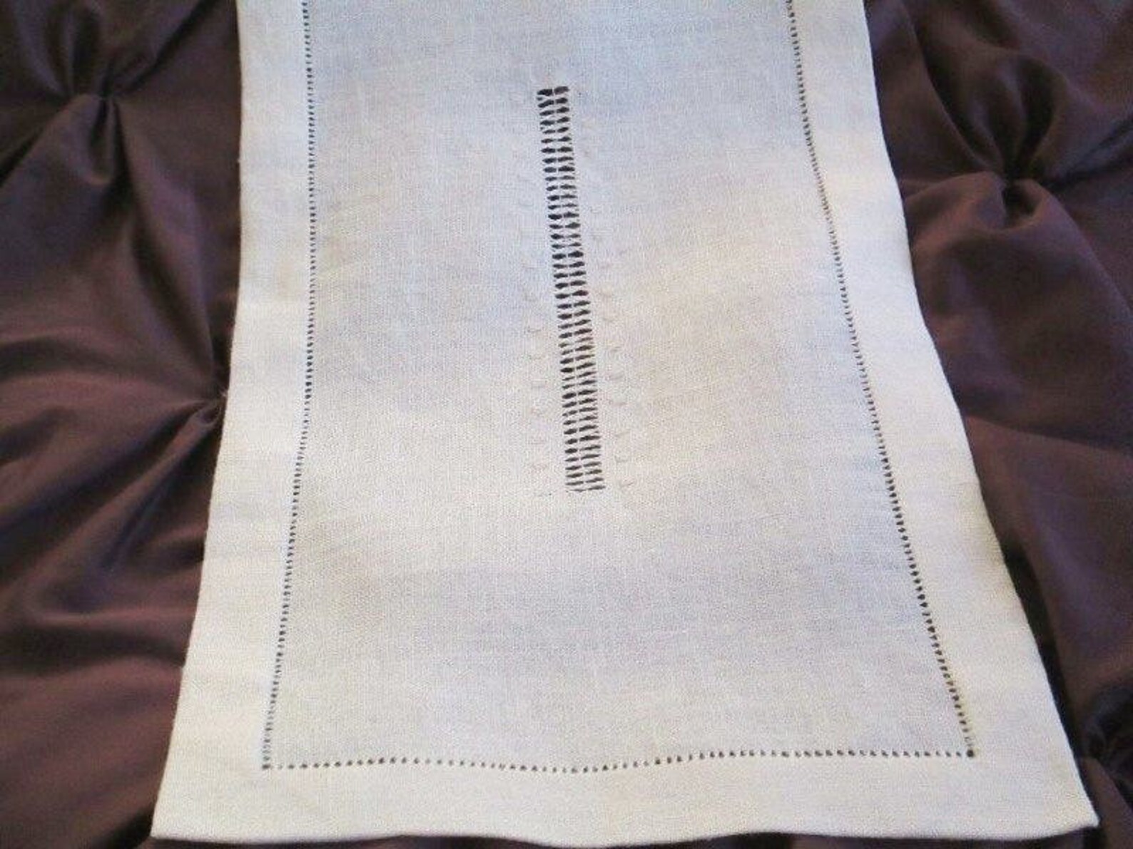 Hemstitched Linen Curtains, Drawn-thread Work on Linen, Handmade ...
