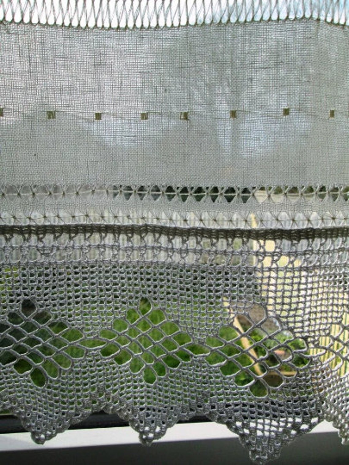 Irish Linen and Lace Hemstitched Curtain Drawn-thread | Etsy