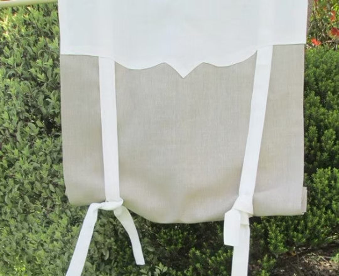 Linen Blind Tie up With Knots , Custom Made on Linen Blind 2 Colours ...
