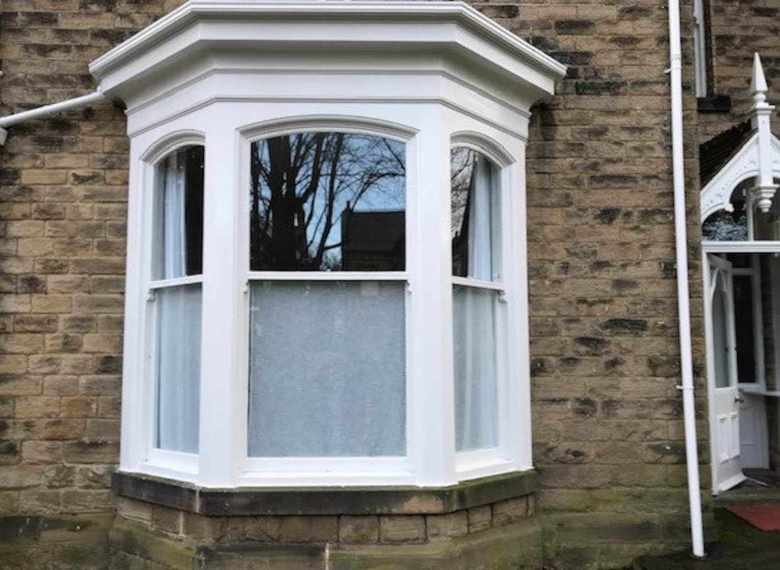 Bay Windows Irish Linen Curtains, Hemstitched Irish Curtains, Drawn ...