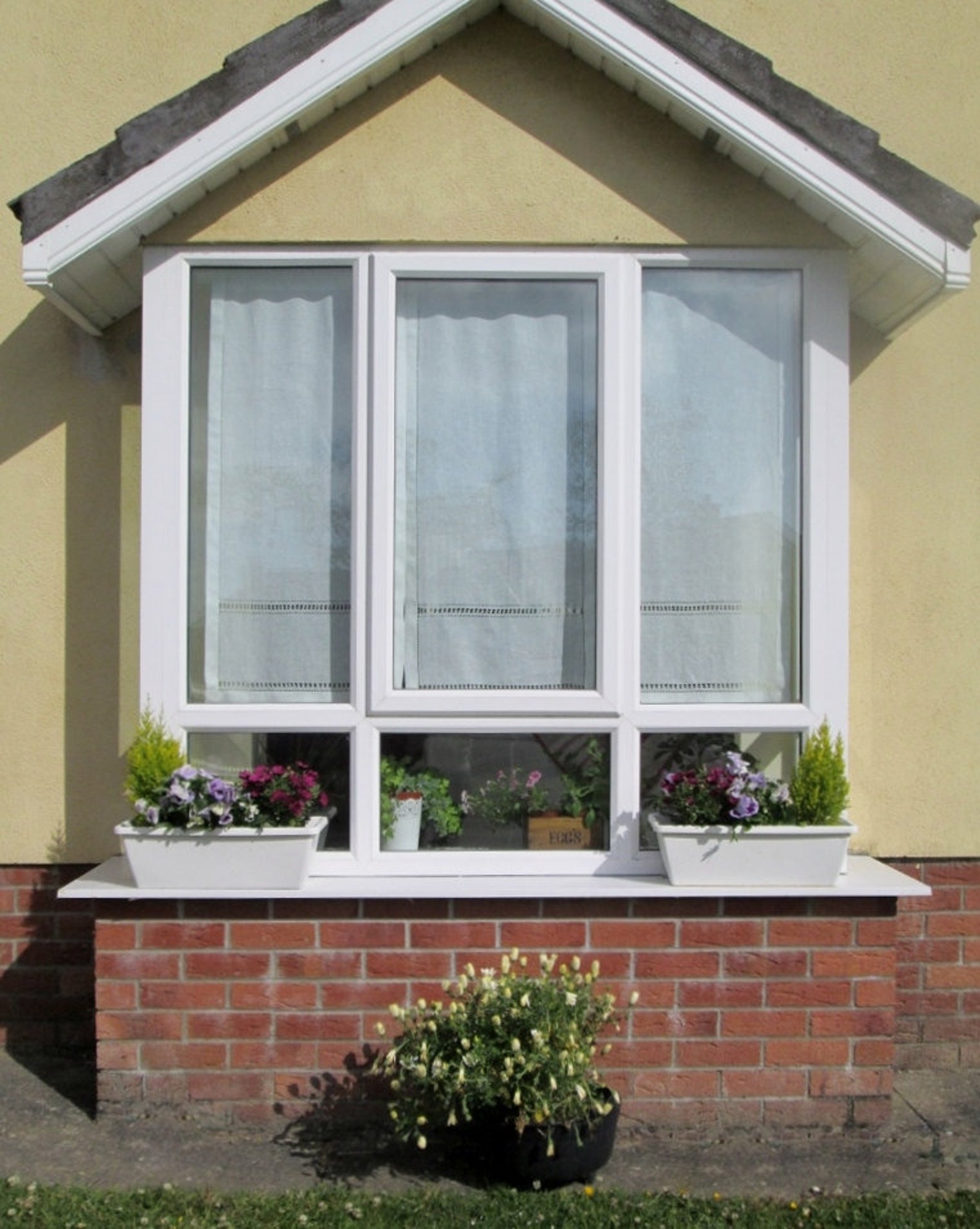Bay Windows Irish Linen Curtains, Hemstitched Irish Curtains, Drawn ...
