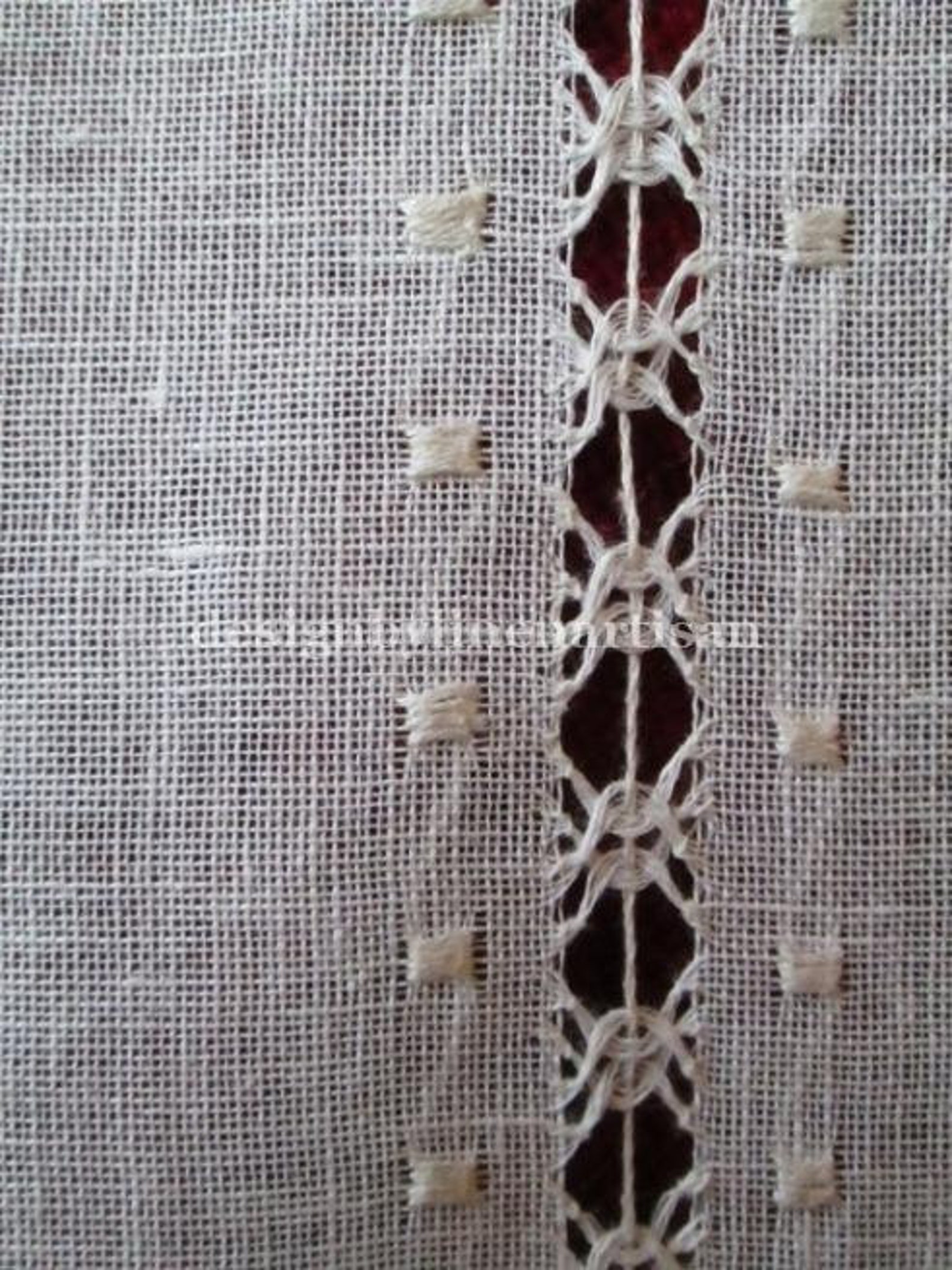 Linen Curtain Hemstitched Pulled Thread Curtains Drawn | Etsy