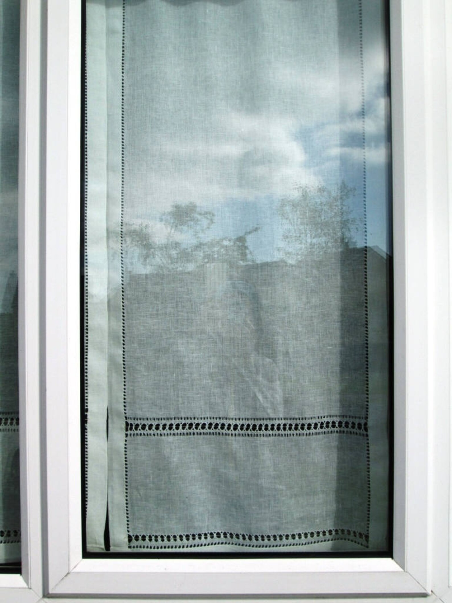 Bay Windows Irish Linen Curtains, Hemstitched Irish Curtains, Drawn ...