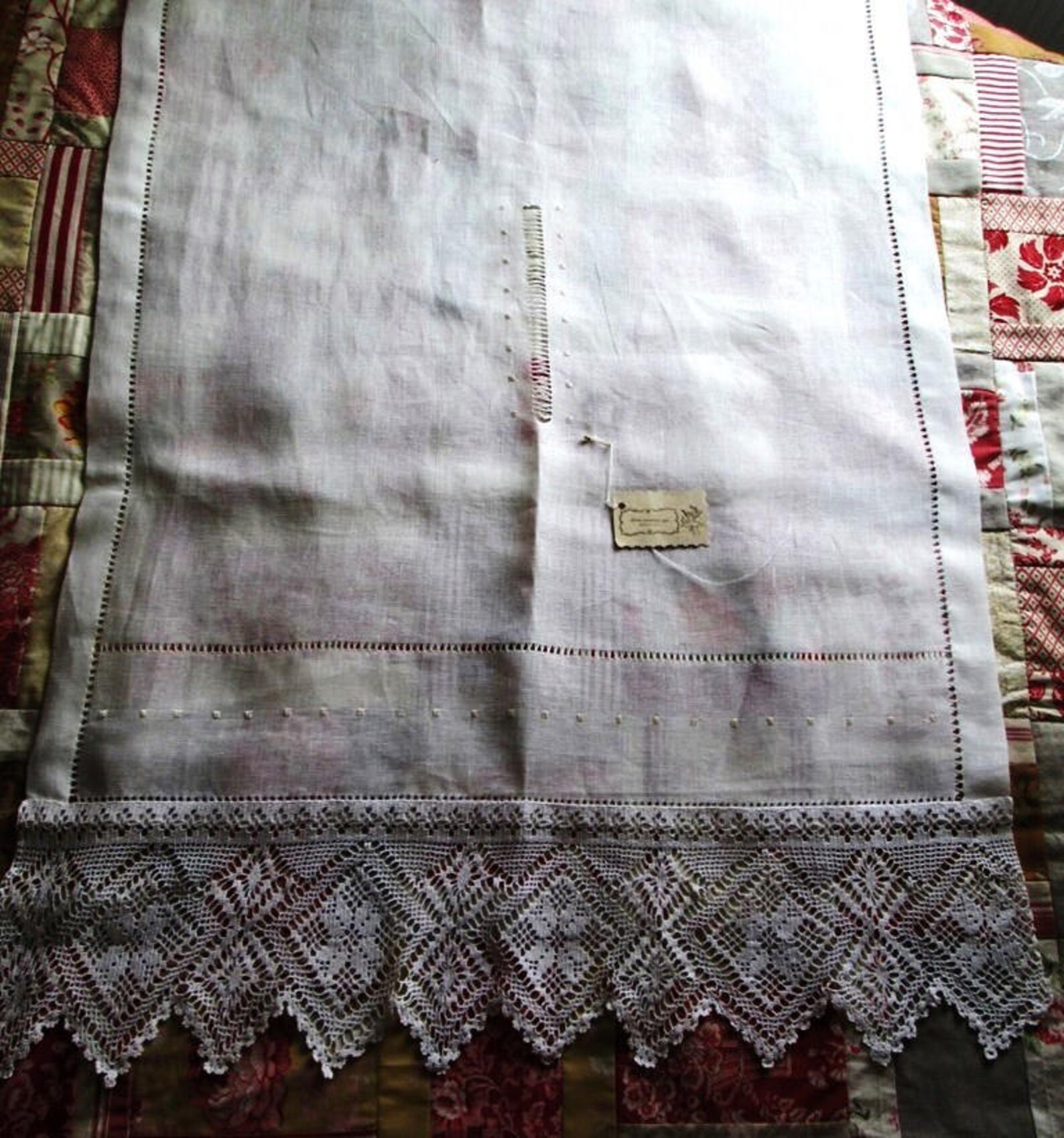 Irish Linen and Lace Hemstitched Curtain Drawn-thread | Etsy