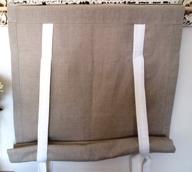 Linen Blind Tie up With Knots , Custom Made on Linen Blind 2 Colours ...