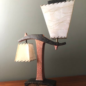 1950's Ceramic Double Shade Lamp MCM - Etsy