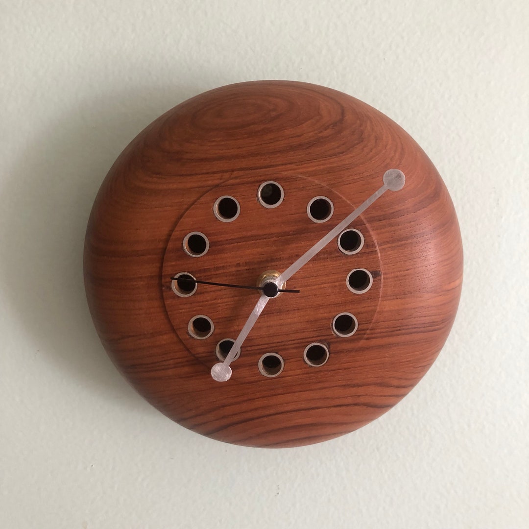 Danish Modern Wall Clock Teak by Artist Adam Henderson - Etsy