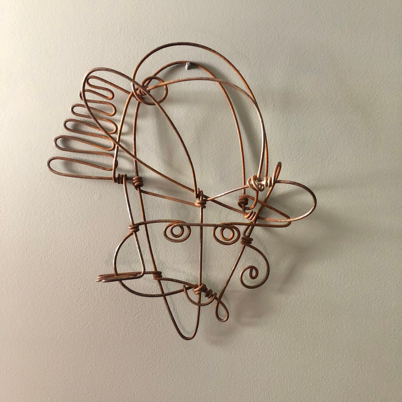 Carl Howard Abstract Head Face Sculpture Metal - Etsy
