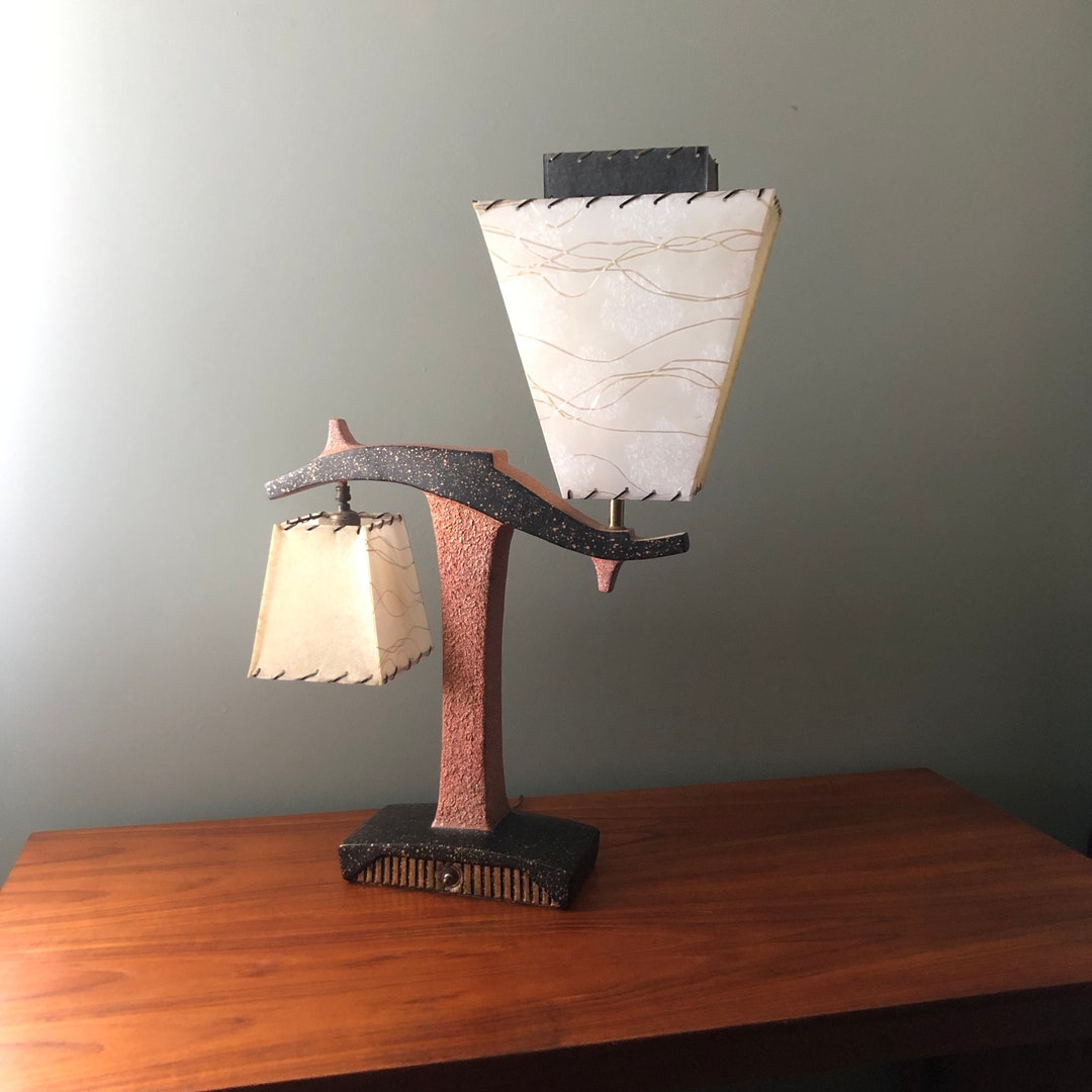 1950's Ceramic Double Shade Lamp MCM - Etsy