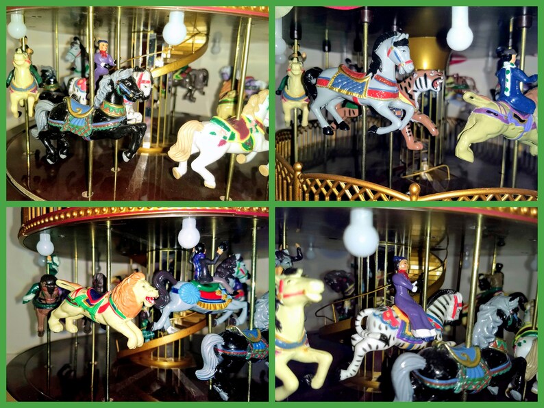 Musical Carousel Circus Carousel Double Decker Mr. Christmas | Etsy