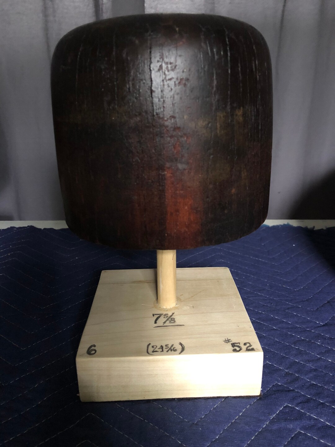SALE Vintage Wooden Open Crown Hat Block With Spinner Stand 7 5/8 X 6 ...
