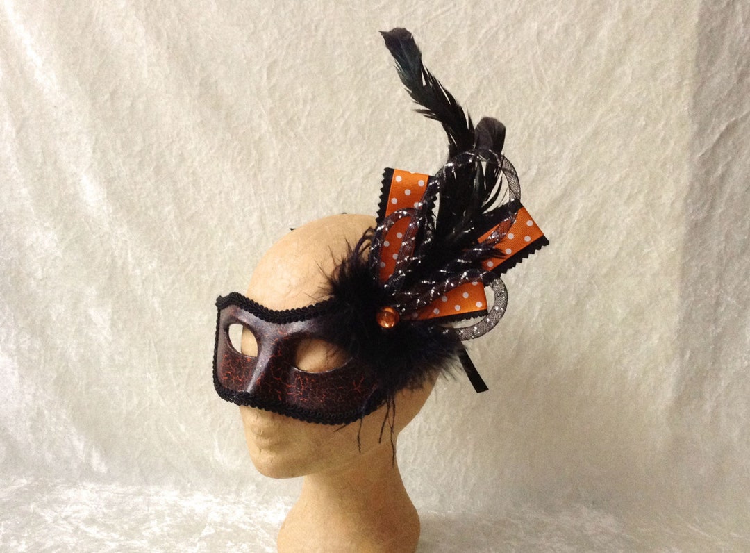 Artisan Eye Mask: 'fancy Orange and Black' (crackle Effect and ...