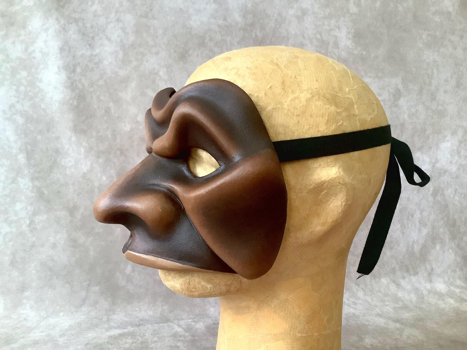 Artisan Half Mask 'angry' (brown) - Etsy