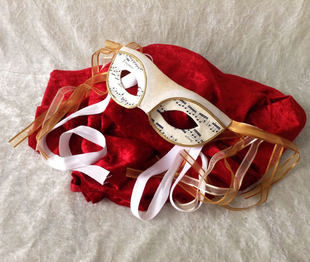 Artisan Eye Mask: 'musical Mask' (vintage Music Paper and Gold Finish ...