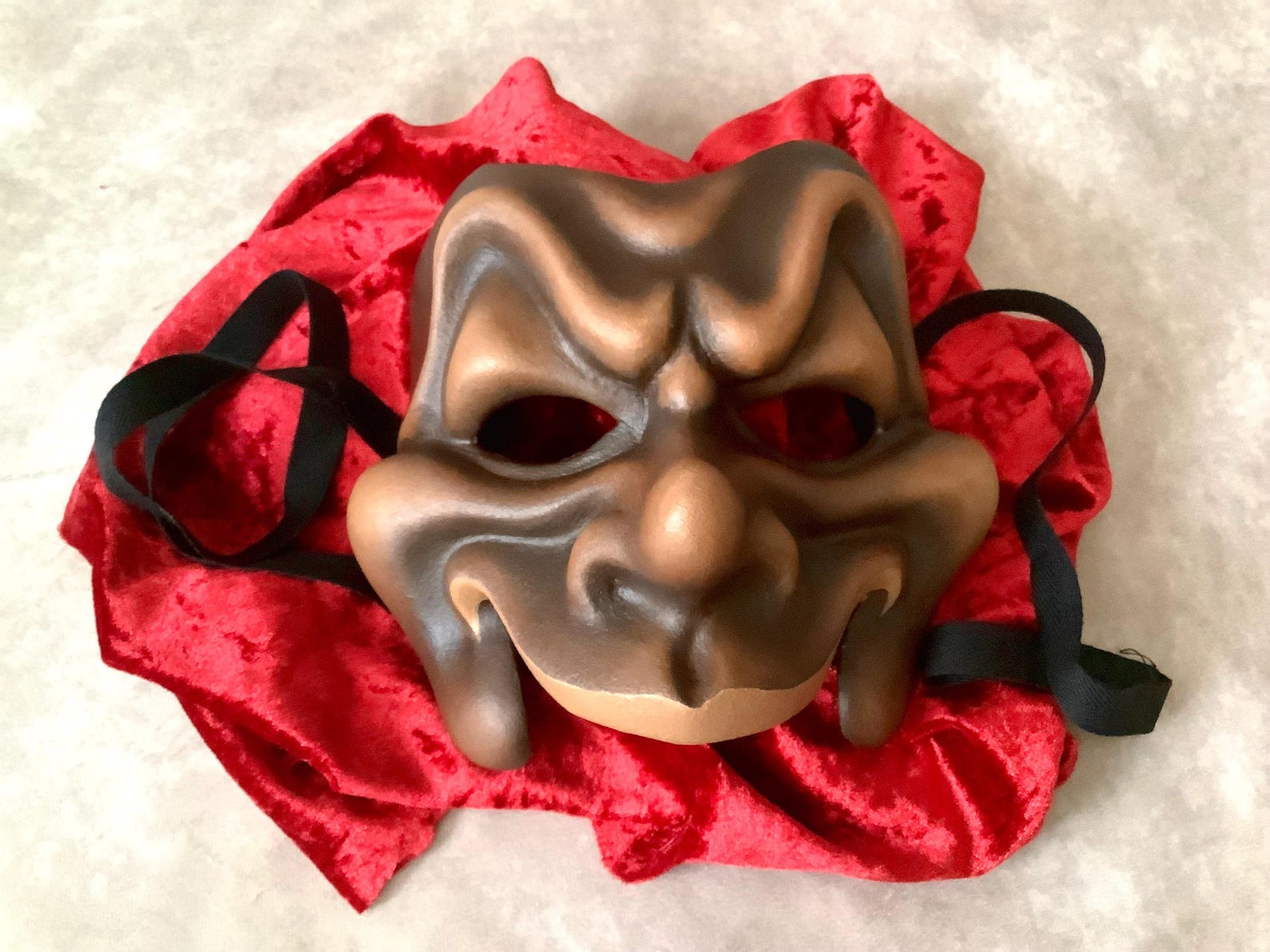 Artisan Half Mask 'creepy Smile' (brown) - Etsy