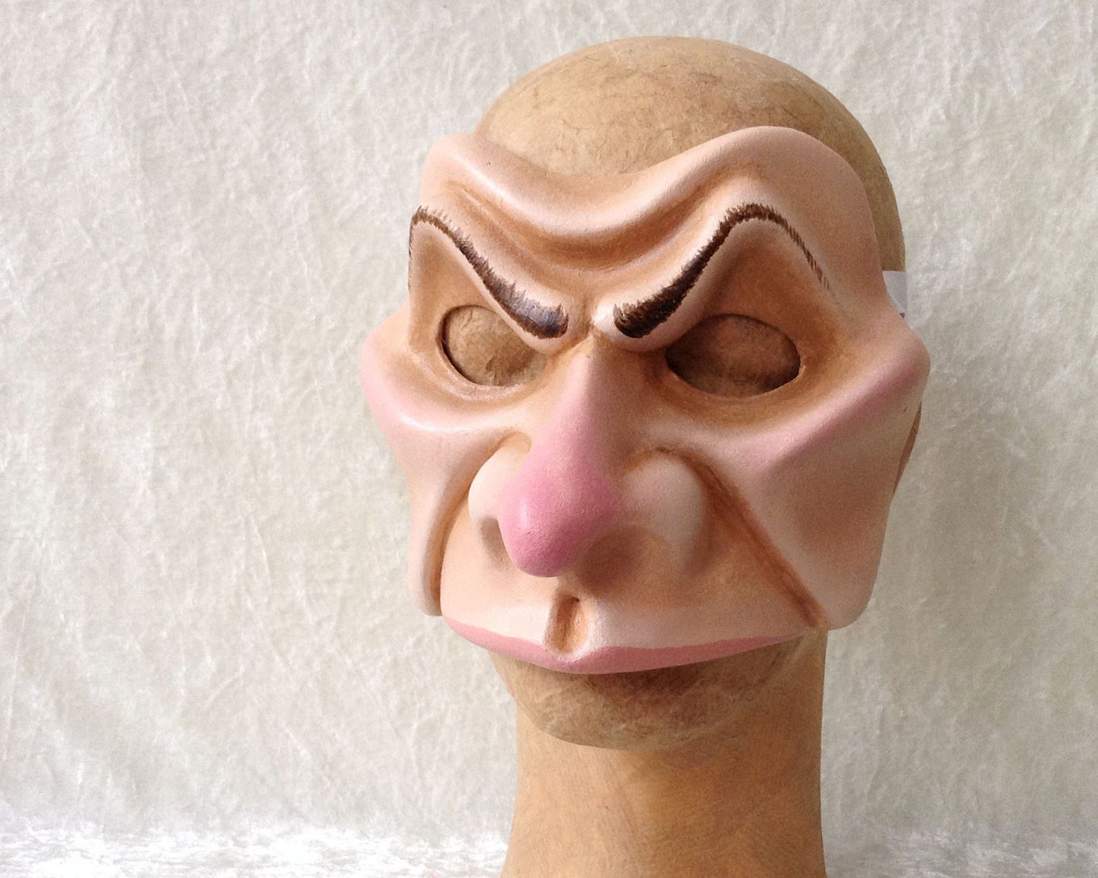 Artisan Half Mask: 'angry' (pink Skintone) - Traditional Handmade Mask ...