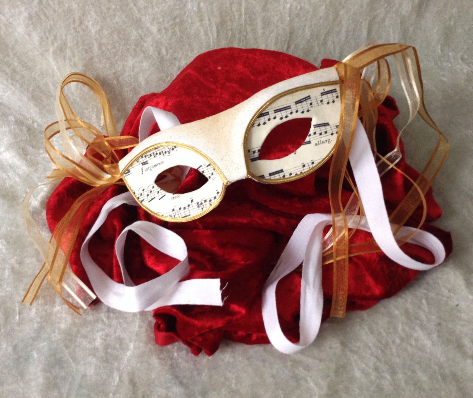 Artisan Eye Mask: 'musical Mask' (vintage Music Paper and Gold Finish ...