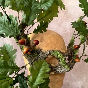 Artisan Eye Mask on a Stick: 'tree Mask Green Oak Leaves Deluxe ...