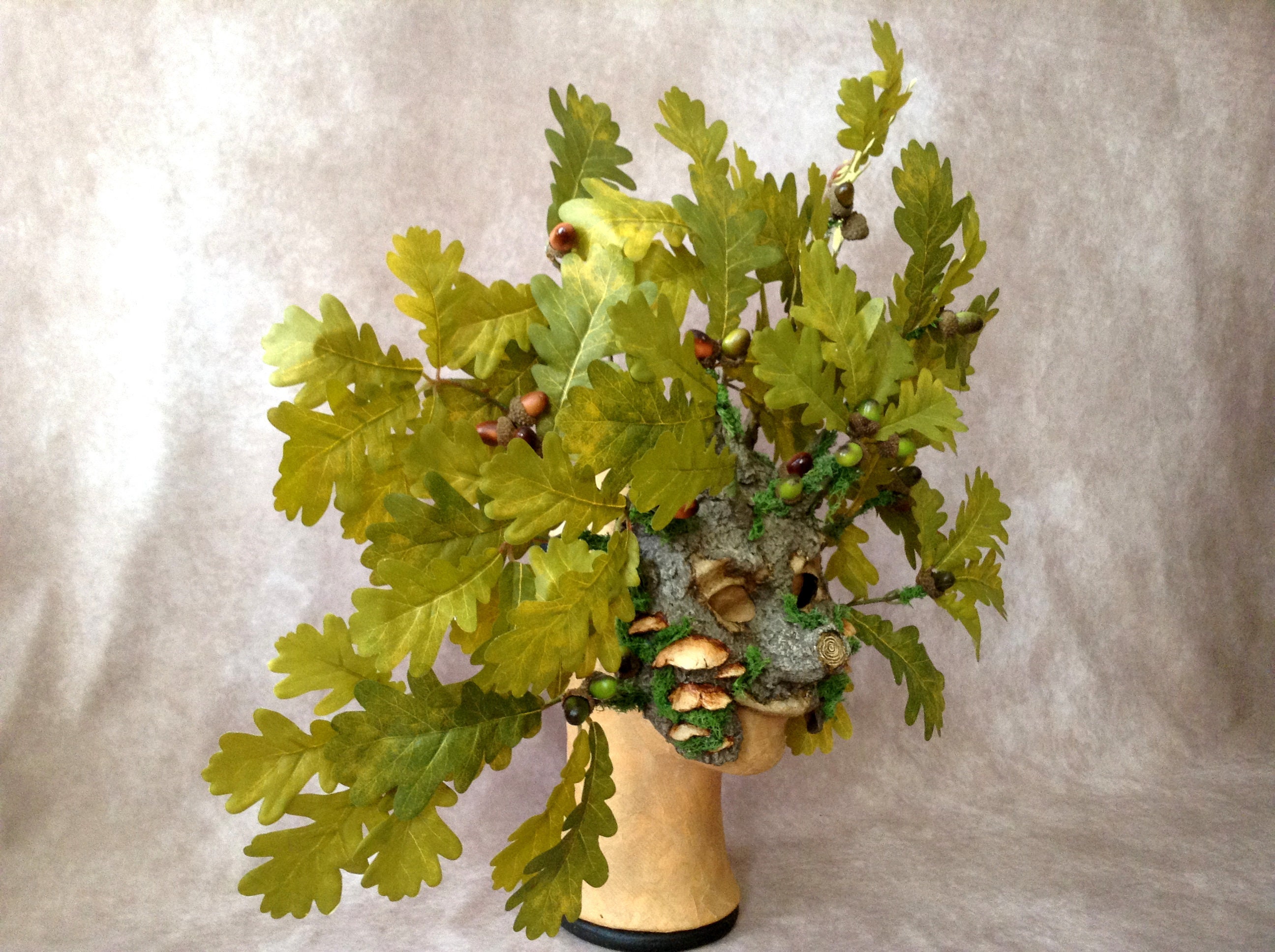 Artisan Mask: 'oak Tree Mask' no Chin With Leaves - Etsy UK