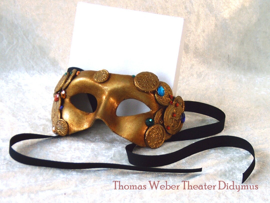 Artisan Eye Mask: 'treasure Mask' (coins and Rhinestones) - Traditional ...