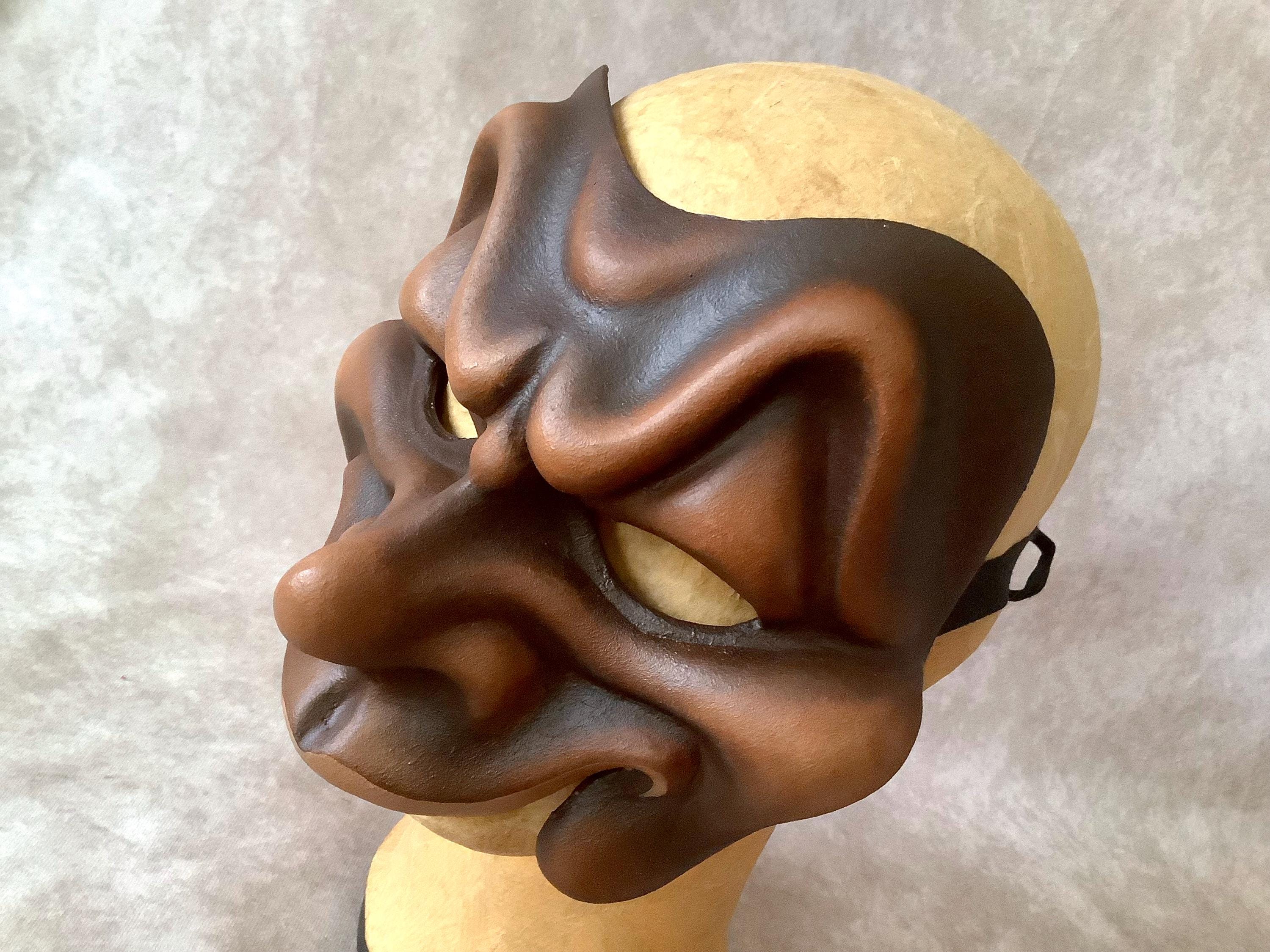 Artisan Half Mask 'creepy Smile' (brown) - Etsy