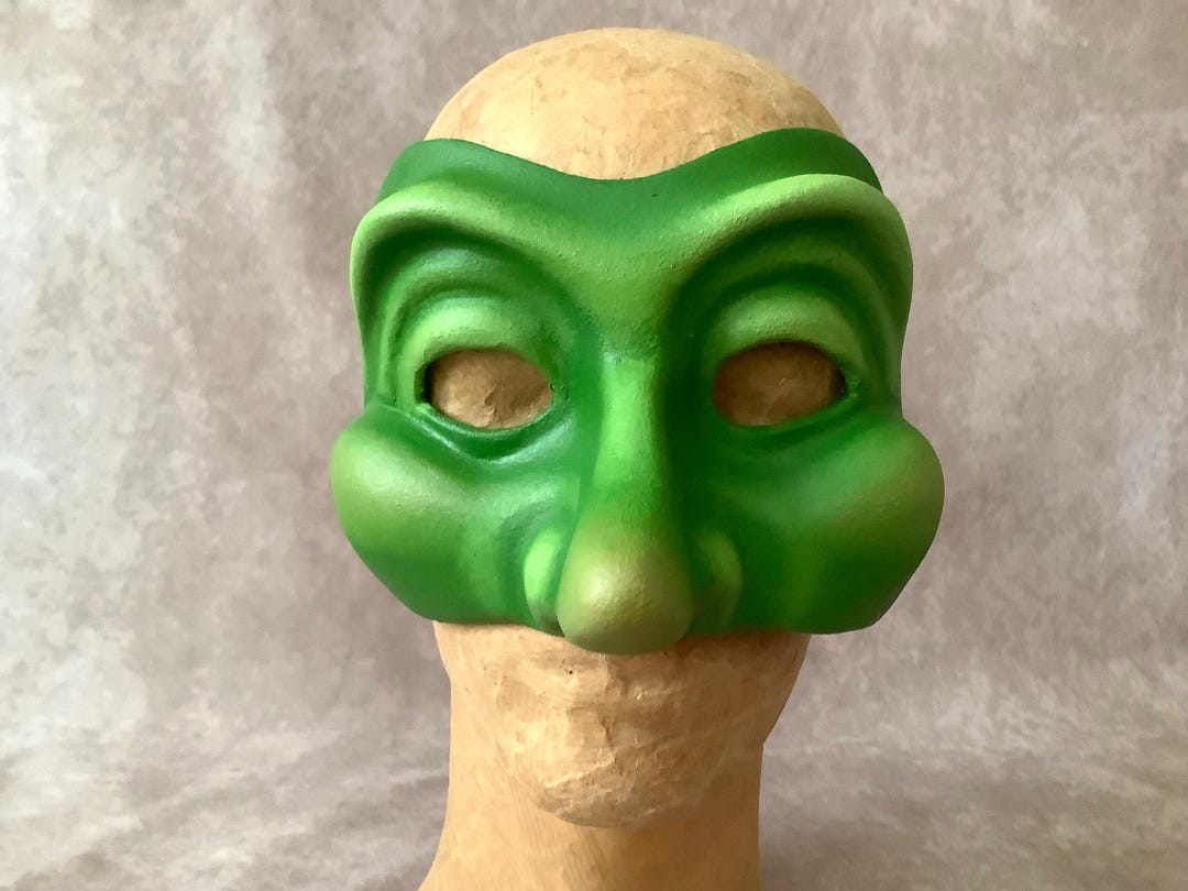 Artisan Half Mask: 'neutral Smile Green' (greenish Colour) - Etsy