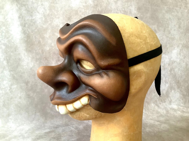 Artisan Half Mask 'big Smile, Big Teeth' (brown) - Etsy
